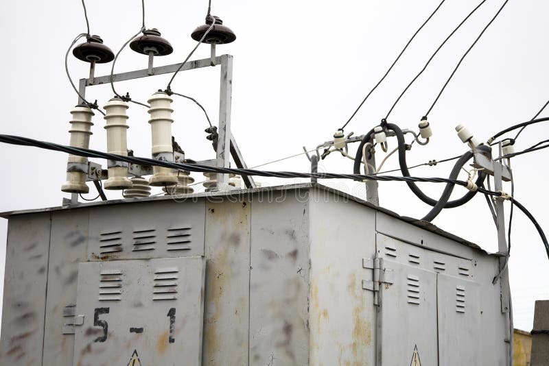 High Voltage Transformers, Electricity Facility. Stock Photo - Image of ...