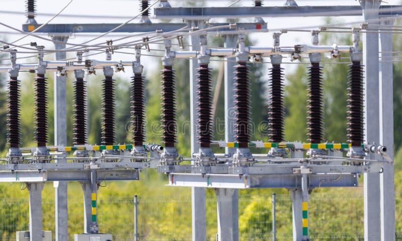 High Voltage Transmission Substation Components: Insulators and ...