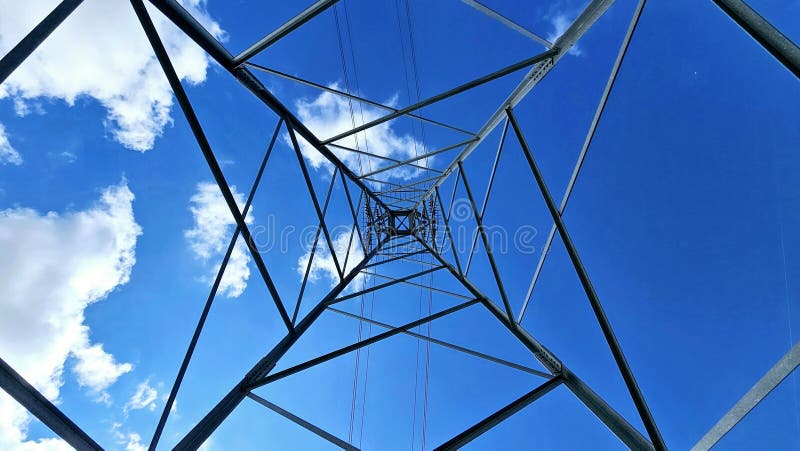 High Voltage Transmission Tower. Stock Photo - Image of electricity ...