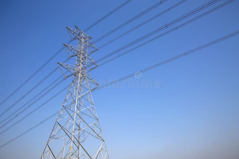 High-voltage Transmission Tower and Electricity Voltage Wiring Cable ...