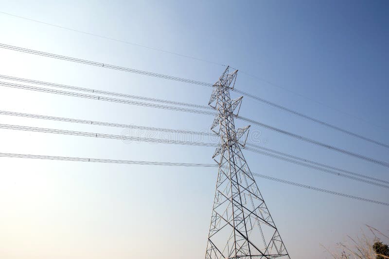 High-voltage Transmission Tower and Electricity Voltage Wiring Cable ...