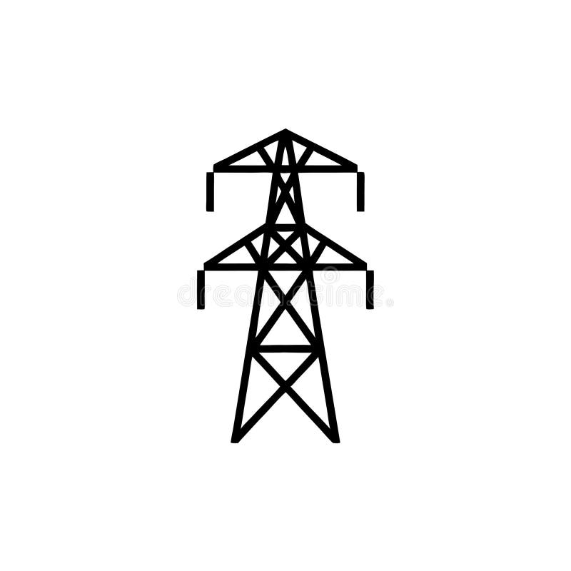 High Voltage Transmission Tower Vector for Energy and Industry Projects ...