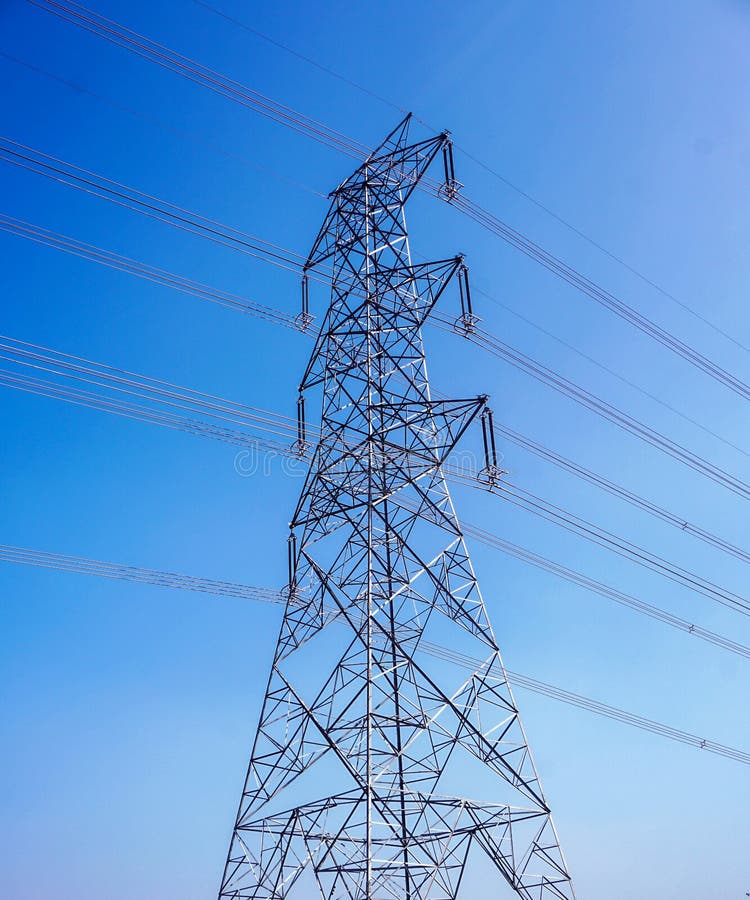 High Voltage Transmission Towers Line Stock Photo - Image of business ...