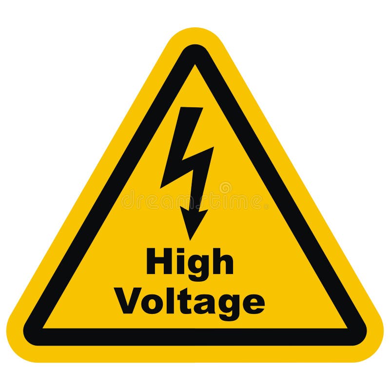 High Voltage, Vector Icon at Yellow Triangle Frame Stock Vector ...