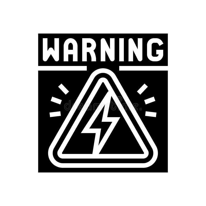 High Voltage Warning Electric Grid Glyph Icon Vector Illustration Stock ...