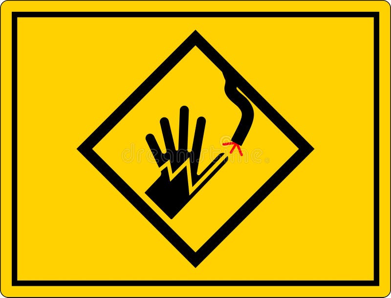 High Voltage Warning Sign Electrical Symbol Hand Shock Stock Vector ...