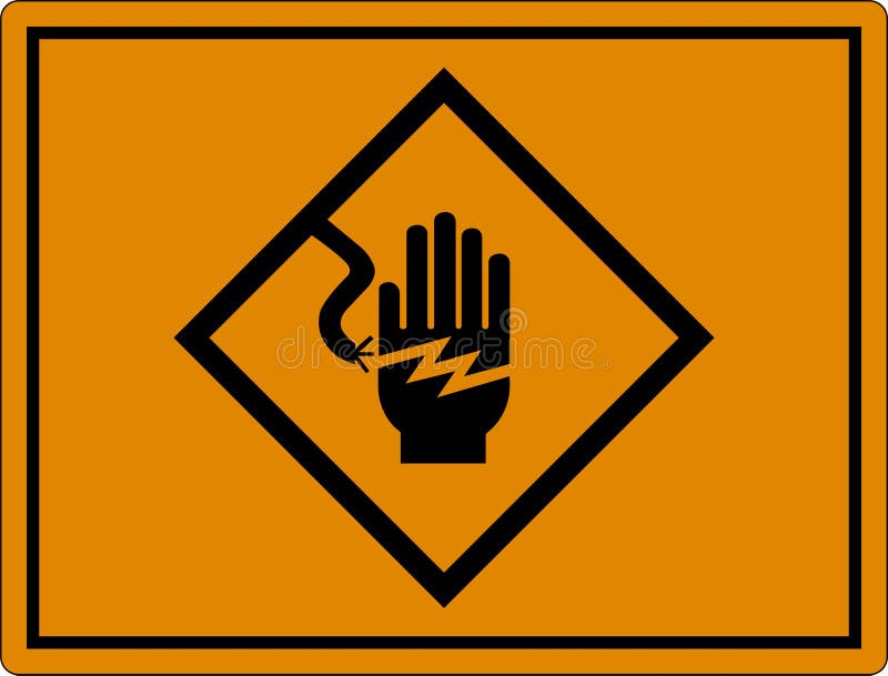 High Voltage Warning Sign Electrical Symbol Hand Shock Stock Vector ...