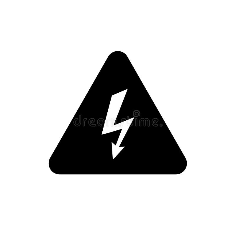 High Voltage, Warning Sign with Lightning Bolt Stock Vector ...