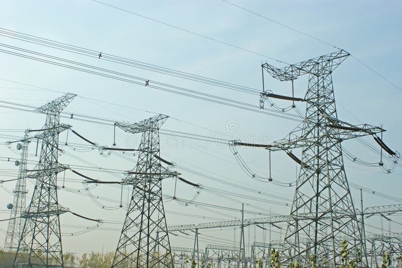 High-voltage wire stock photo. Image of energy, lines - 17004524