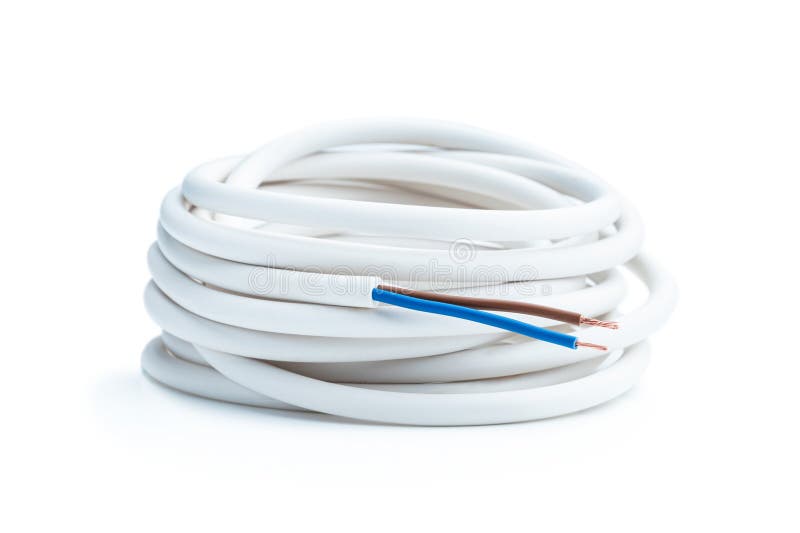 High Voltage Wire Hank Prepared for Use Isolated on White with Crimp ...