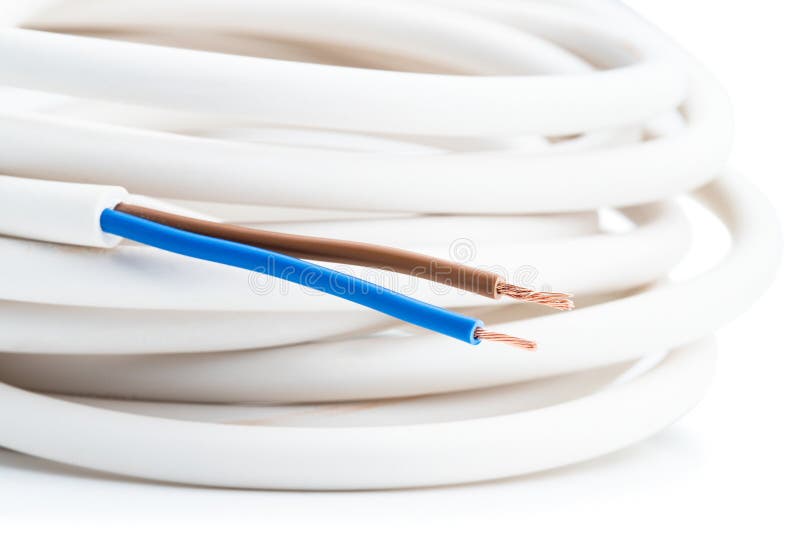 High Voltage Wire Hank Prepared for Use Isolated on White Stock Photo ...