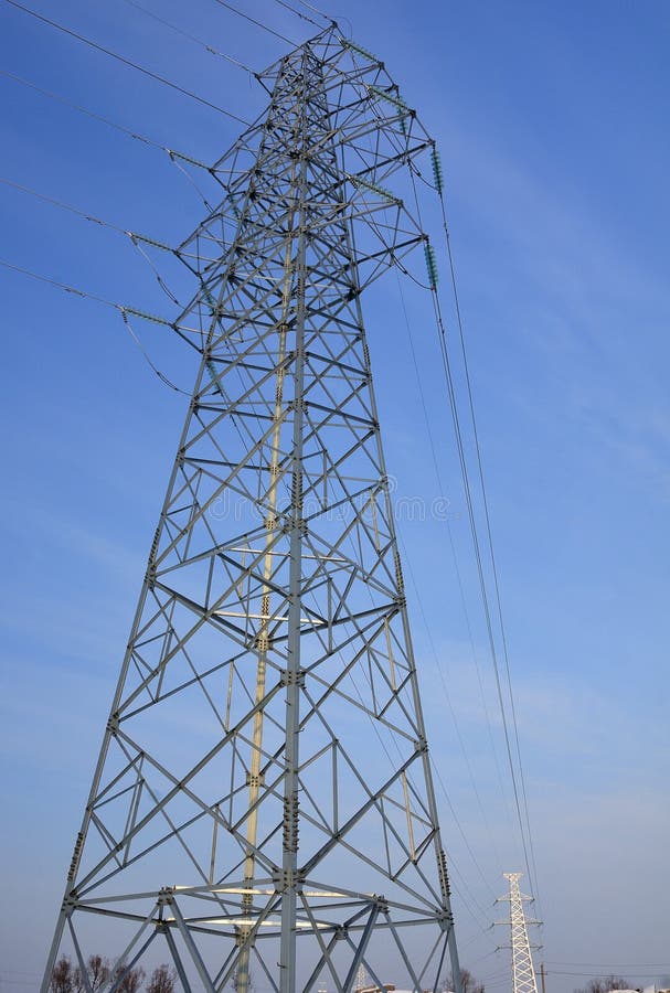 High Voltage Wire Iron Tower Stock Photo - Image of structure, wire ...