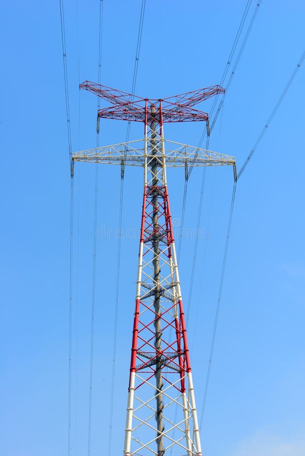 The High-voltage Wire Tower Stock Image - Image of construction ...