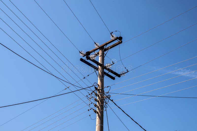 High-voltage wires stock image. Image of wires, post - 332030677