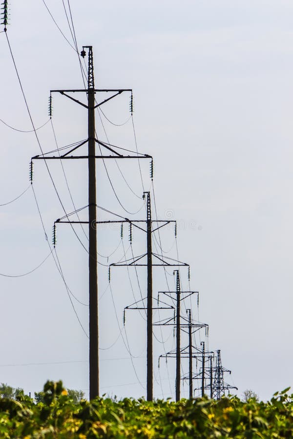 High Voltage Wires Power Transmission Lines Stock Image - Image of tall ...