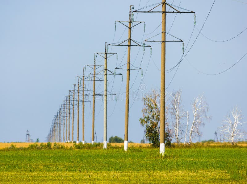 High Voltage Wires Power Transmission Lines Stock Image - Image of line ...