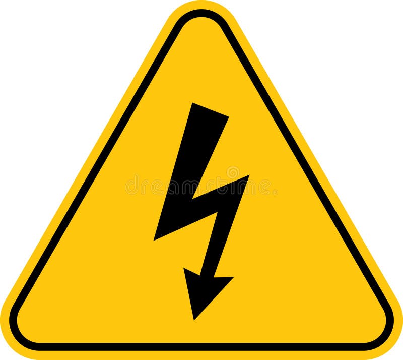 High Voltage Yellow Triangle Warning Sign, Symbol. Caution Electric ...
