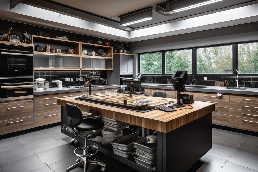 High-volume Kitchen with Central Workstation and Multiple Stations for ...
