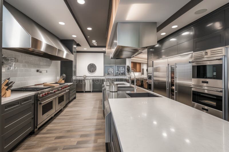 High-volume Kitchen with Dedicated Stations for Cooking, Plating, and ...