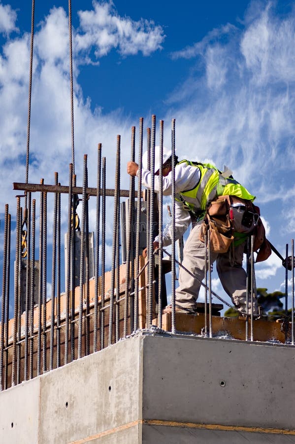 High Wall Worker Against Cloud Stock Photo - Image of build ...