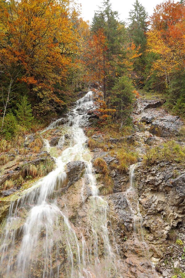 High Water Cascade on a Mountain Stock Photo - Image of cascade, flow ...