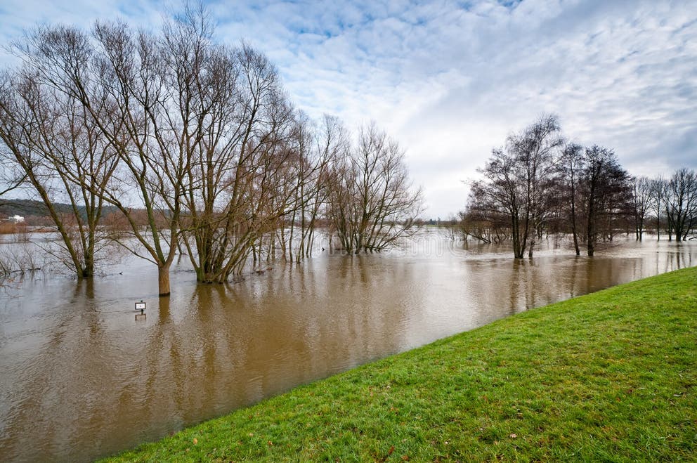 High water flood at elbe stock image. Image of elbe, water - 17986861