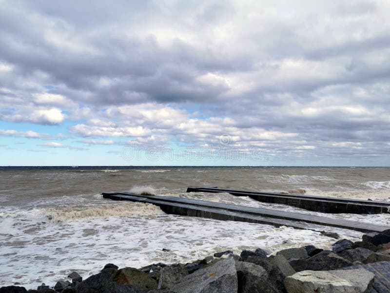 High Water Level at the Baltic Sea in Germany Stock Image - Image of ...