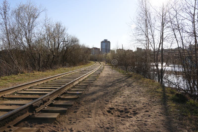 High Water on a River or on a Lake in Sunny Spring Day Stock Image ...