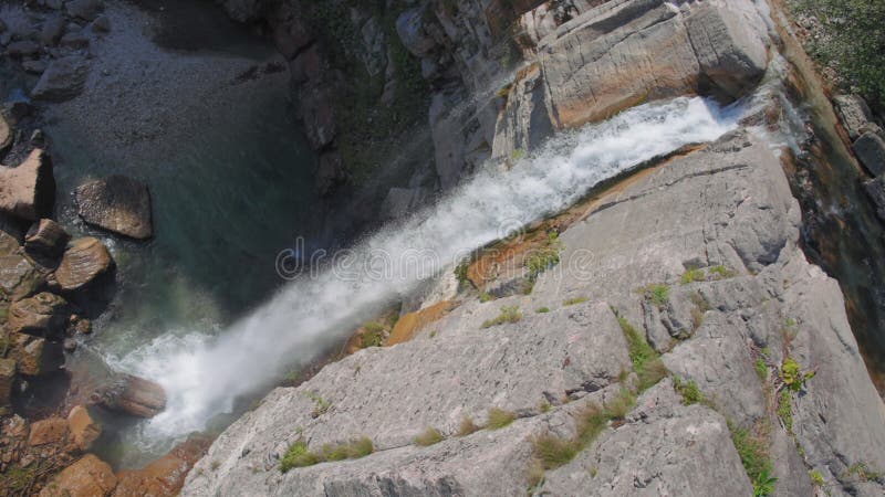 High Waterfall Falling Down Stock Footage - Video of splash, cascade ...