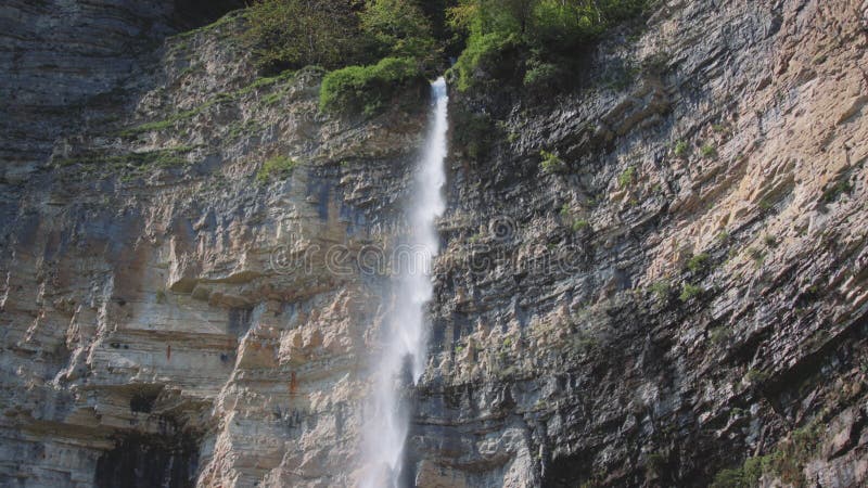 High Waterfall Falling Down Slowly Stock Video - Video of landscape ...