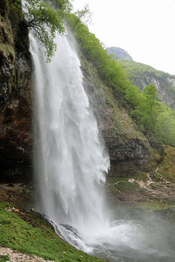 High Waterfall with Sparkling White Foam that Can Be Seen from the ...