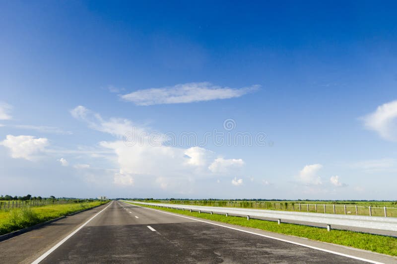 High way with blue sky stock image. Image of route, blue - 22474369