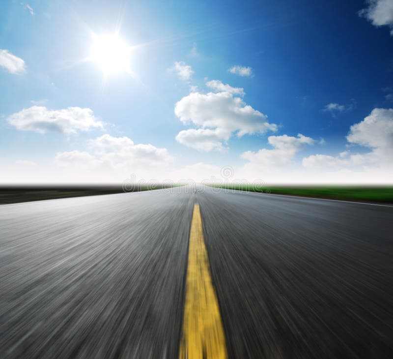 High way blue sky stock photo. Image of fast, empty, outdoor - 49304716