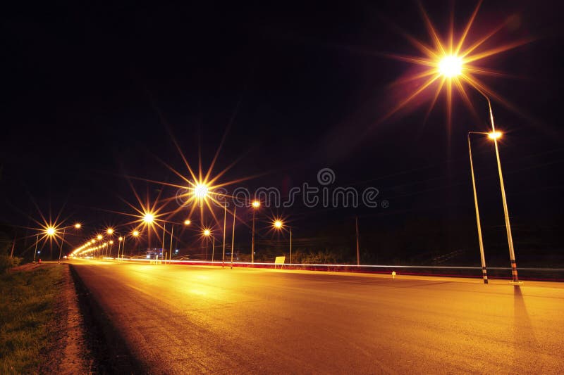 High way at night stock image. Image of speed, modern - 98612885