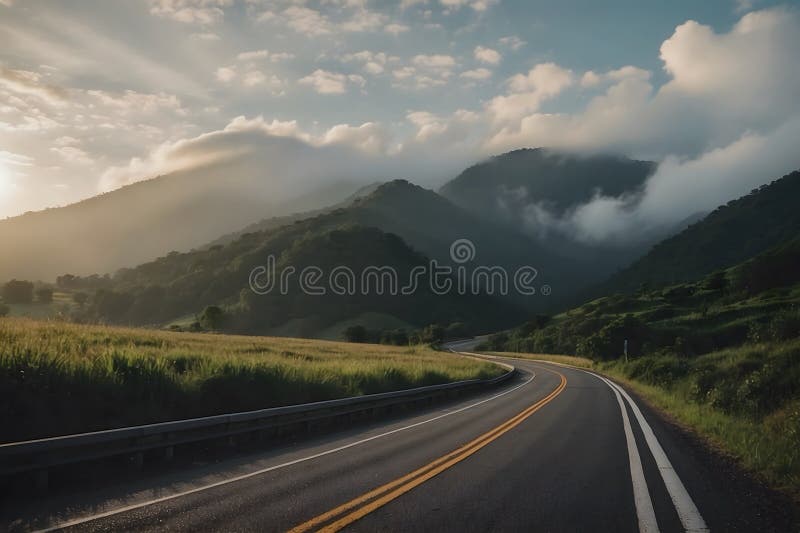 High Way Road and Mountains Stock Photo - Image of drive, curve: 312323804