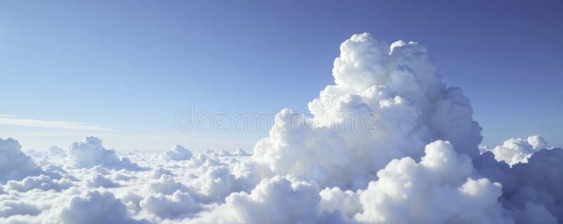 High and Wispy Clouds Rise Above the Clear Blue Horizon, Nature, High ...