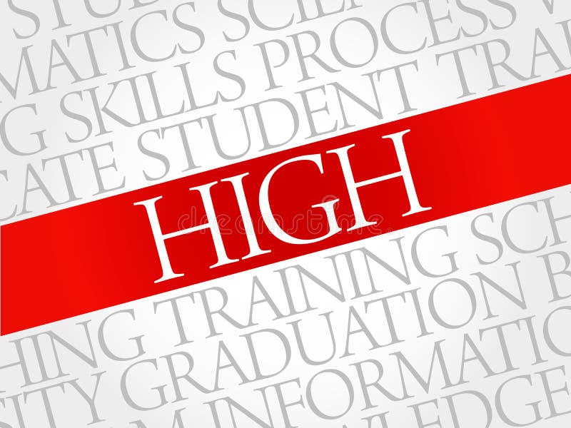 HIGH word cloud stock illustration. Illustration of goals - 205521264