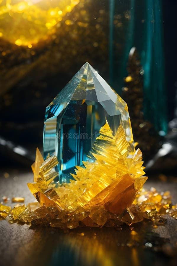 A High Yellow Energy Crystal Stock Illustration - Illustration of ...