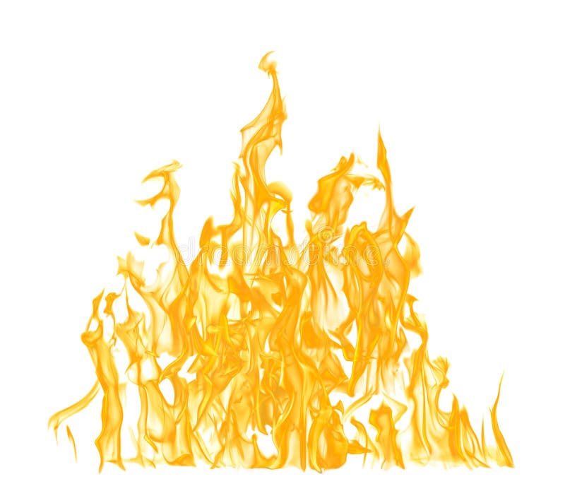 High Yellow Flame with Dark Center Isolated on White Stock Photo ...