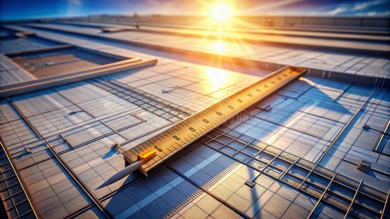 HighAngle Drone Shot Captures Precision Drafting Ruler on Construction ...