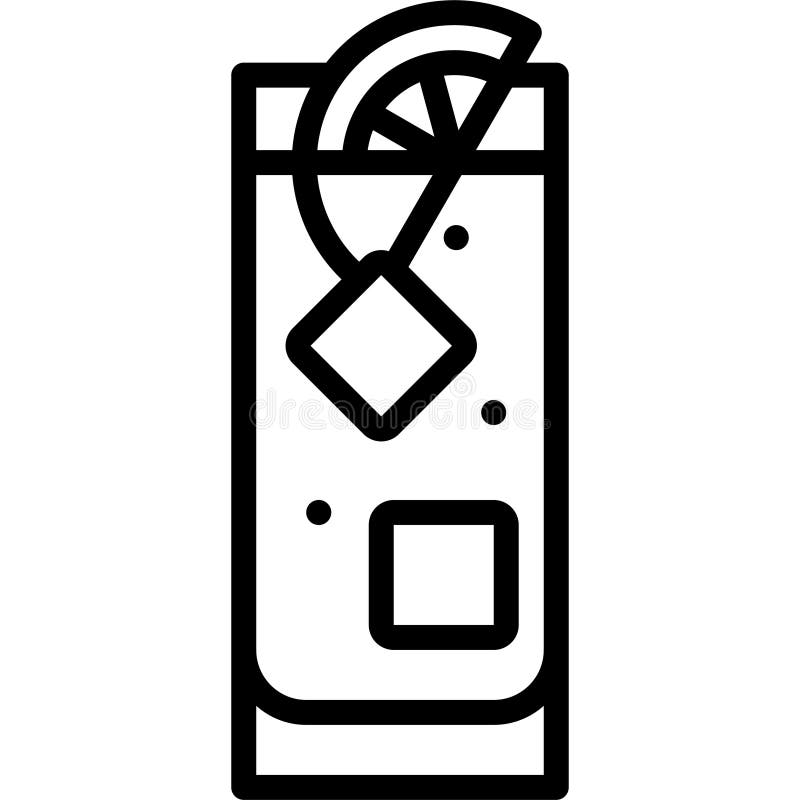 Highball Cocktail Icon, Alcoholic Mixed Drink Vector Stock Vector ...