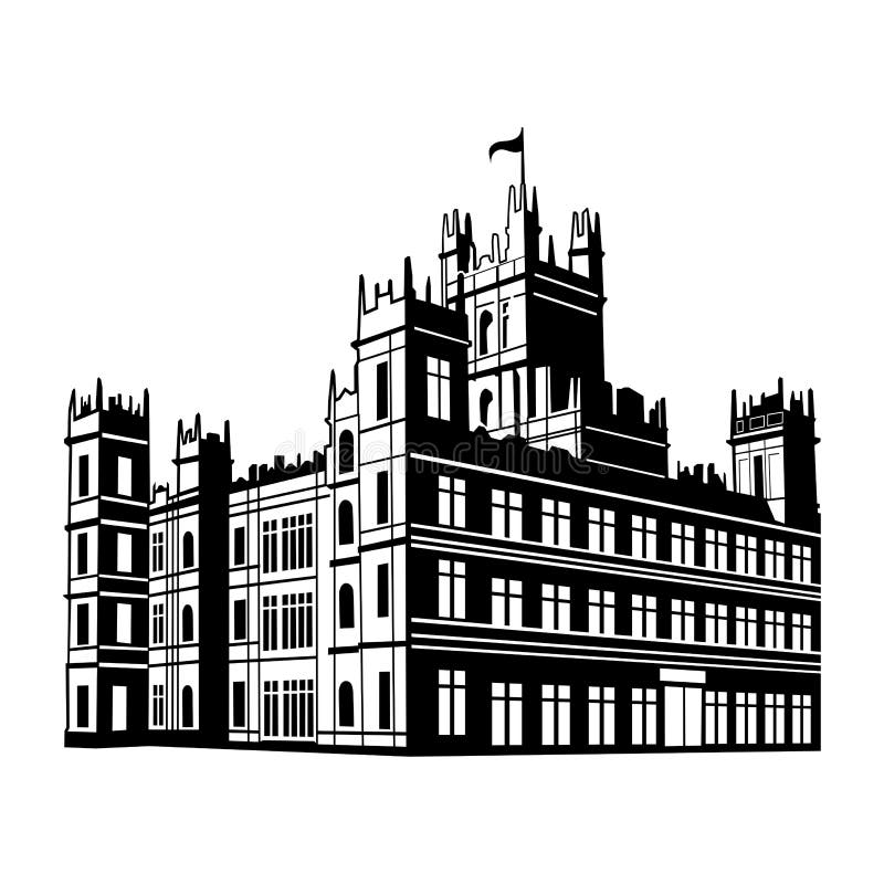 Highclere Castle Building Illustration Design Stock Vector ...