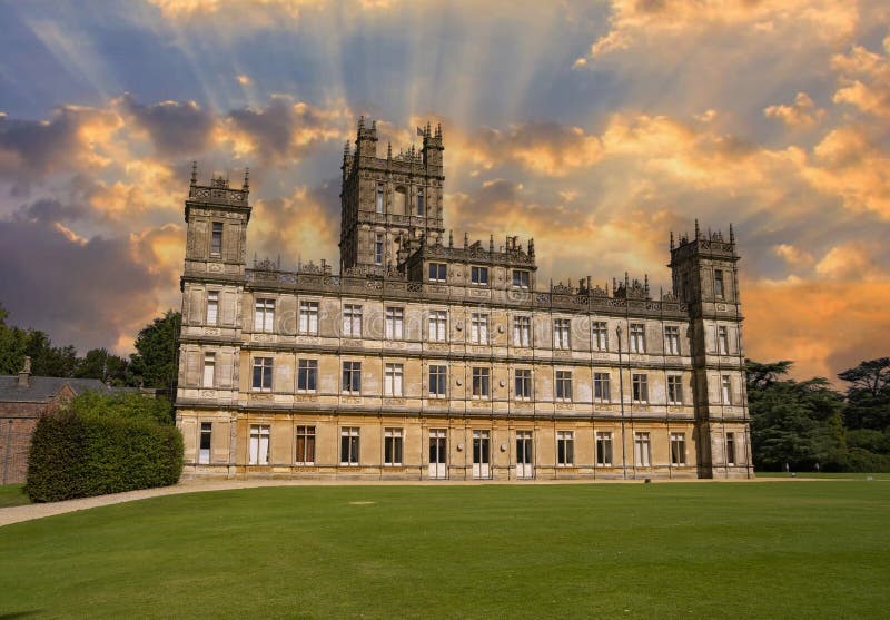 Majestic Highclere Castle in England with a Beautiful Sunset Sky and ...
