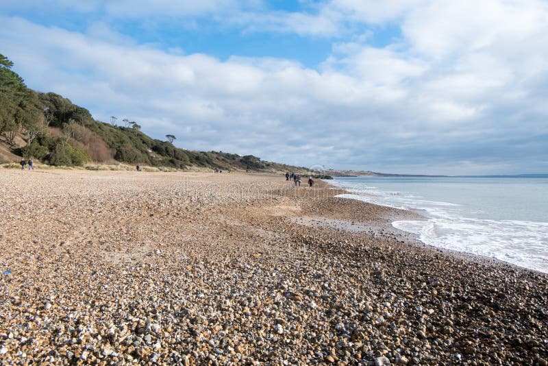 Highcliffe Castle Pebble Beach, Dorset Stock Image - Image of england ...
