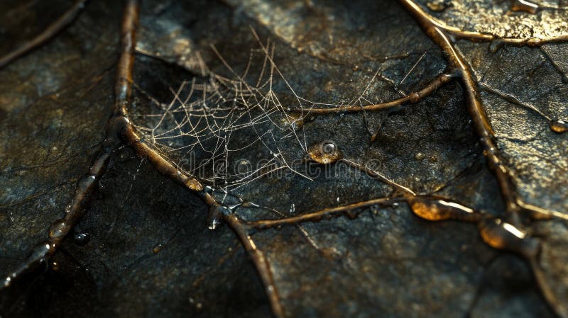 Highdetail Hyperrealistic Leaf Surface Texture with Dew Background ...