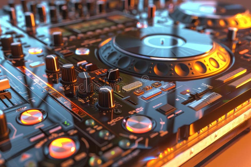 Modern Dj Mixer Console Closeup Stock Photo - Image of mixing, dance ...