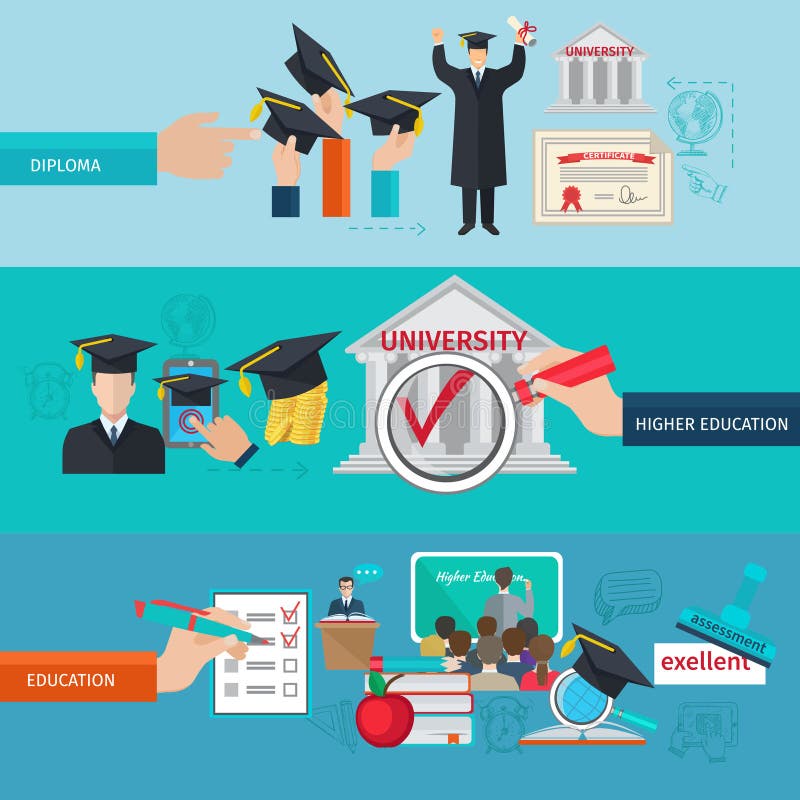 Higher Education Infographics Stock Vector - Illustration of education ...