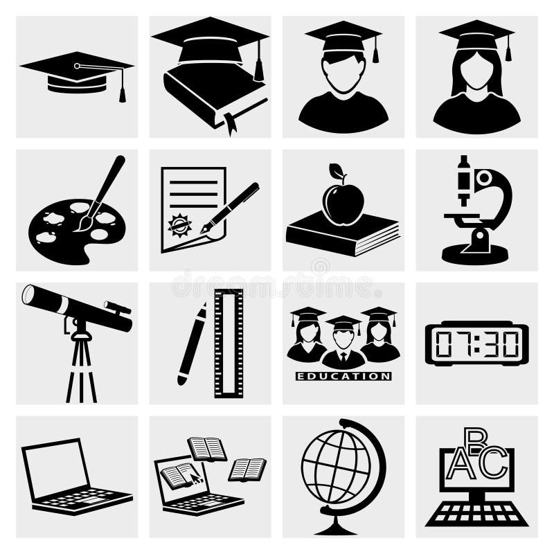 Higher Education Icons Set Two Stock Illustration - Illustration of ... Higher Education Icons Set Two Stock Illustration - Illustration of ...