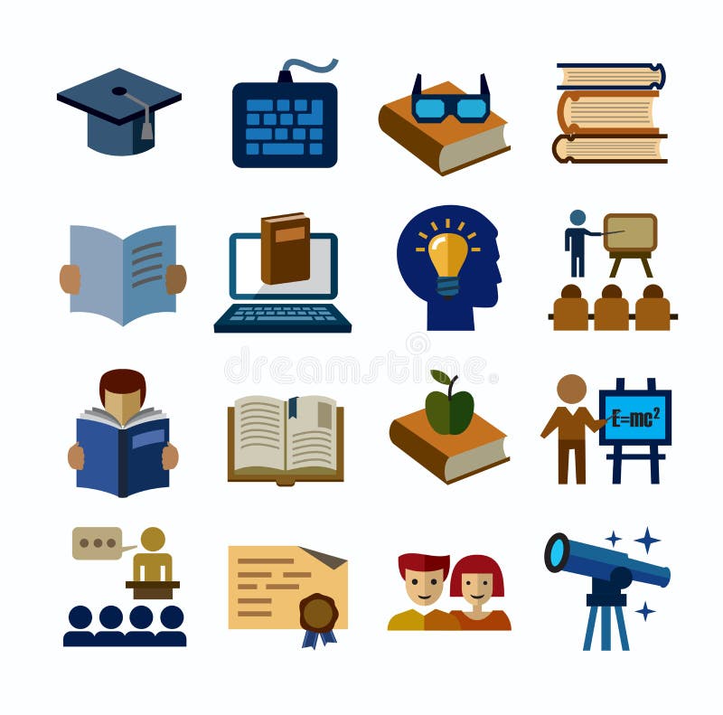Icons set education stock vector. Illustration of college - 33034070