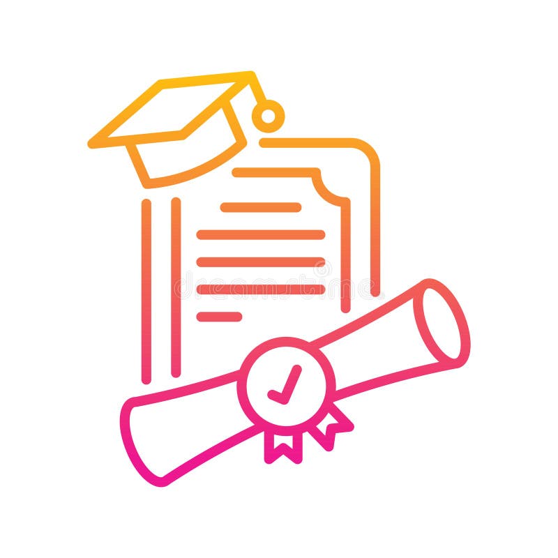 Dual Degree Vector Gradient Icon Style Illustration. EPS 10 File Stock ...